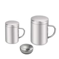 China 304 Stainless Steel Coffee Mug with Lid and Handle 300ml for Outdoor Sports for sale