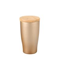 China Vacuum Insulated Stainless Steel Coffee Cup 350ml BPA Free Double Wall Mug with Bamboo Lid for sale