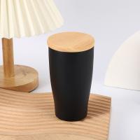 China Vacuum Insulated Stainless Steel Coffee Cup 350ml BPA Free Double Wall Mug with Bamboo Lid for sale