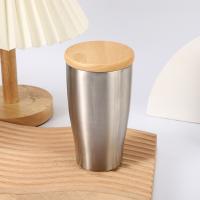 China Vacuum Insulated Stainless Steel Coffee Cup 350ml BPA Free Double Wall Mug with Bamboo Lid for sale