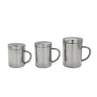 China SUS 304 Stainless Steel Double Wall Coffee Mug 300ml with Lid for Camping Travel for sale