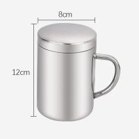 China SUS 304 Stainless Steel Double Wall Coffee Mug 300ml with Lid for Camping Travel for sale