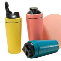 China 304 Stainless Steel Protein Shaker Bottle 500ML 750ML with Mixing Ball for sale