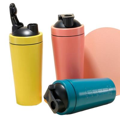 China 304 Stainless Steel Protein Shaker Bottle 500ml 750ml with Mixing Ball OEM Custom for sale