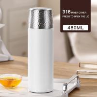 China 480ml 316 Stainless Steel Vacuum Insulated Water Bottle with Tea Filter 12-24hrs Hot Cold for sale