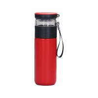 China Stainless Steel Vacuum Flask 500ml Thermos Tumbler with Strainer for Hot Coffee Tea for sale