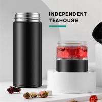 China Stainless Steel Vacuum Flask 500ml Thermos Tumbler with Strainer for Hot Coffee Tea for sale
