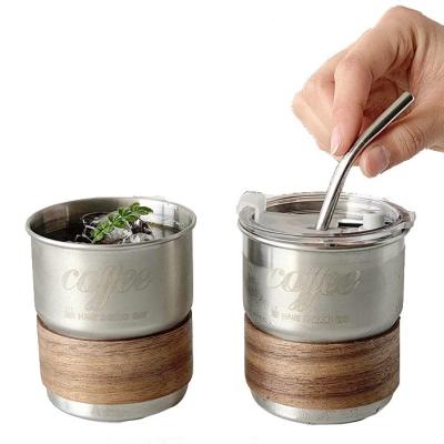 China 304 Stainless Steel Coffee Mug 290ml with Anti-Scalding Sleeve Custom Logo for sale