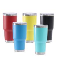China 30oz 304 Stainless Steel Powder Coated Wine Tumbler Reusable Travel Coffee Mug for sale