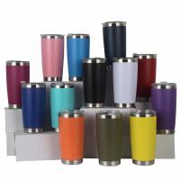 China 20oz Double Wall Vacuum Insulated Stainless Steel Travel Coffee Mug Custom Logo Powder Coated for sale