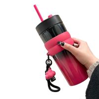 China 710ml 316 Stainless Steel Coffee Tumbler Leakproof Thermal Mug with Straw Custom Logo for sale