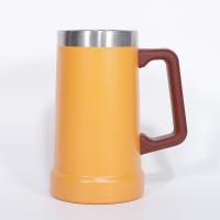 China 24oz 710ml Vacuum Double Wall 304 Stainless Steel Coffee Beer Mug with Handle for sale
