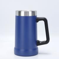 China 24oz 710ml Vacuum Double Wall 304 Stainless Steel Coffee Beer Mug with Handle for sale