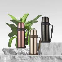 China Stainless Steel 1000ml Vacuum Insulated Water Bottle with Handle Bullet Shape for sale