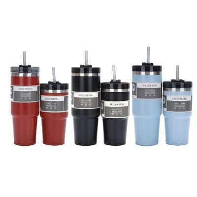 China 20oz 30oz Vacuum Insulated Stainless Steel Water Bottle with Straw for sale