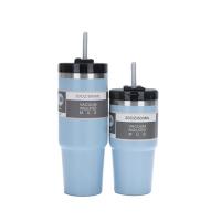 China 20oz 30oz Stainless Steel Tumbler Double Wall Vacuum Insulated Car Cup with Straw for sale