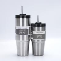 China 20oz 30oz Stainless Steel Tumbler Double Wall Vacuum Insulated Car Cup with Straw for sale