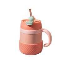 China 430ml Vacuum Insulated Stainless Steel Straw Cup Portable Leakproof Mug for Office Outdoor for sale