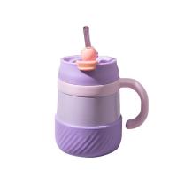 China 430ml Vacuum Insulated Stainless Steel Straw Cup Portable Leakproof Mug for Office Outdoor for sale