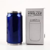 China Double Wall Stainless Steel Vacuum Cola Can Bottle with Flip Straw Lid 350ml 500ml for sale