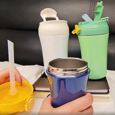 China 420ml Vacuum Insulated Office Water Bottle Double Wall Stainless Steel Travel Coffee Mug for sale