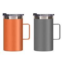 China Customized Vacuum Stainless Steel Coffee Mug With Handgrip 12-24 Hours Insulation for sale