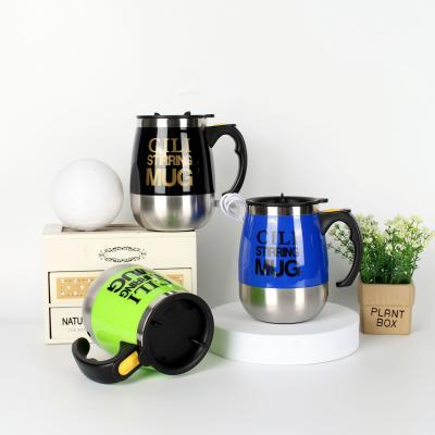 China Battery Powered Self Stirring Coffee Mug 450ml Stainless Steel Tumbler for sale