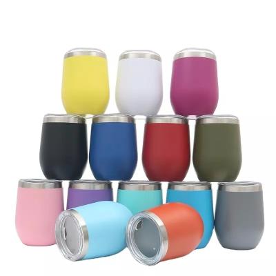 China Double Walled 304 Stainless Steel Egg Shape Tumbler 240ml 350ml with Lid for sale