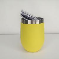 China Double Walled 304 Stainless Steel Egg Shape Tumbler 240ml 350ml with Lid for sale