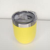 China Double Walled 304 Stainless Steel Egg Shape Tumbler 240ml 350ml with Lid for sale