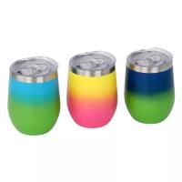 China 304 Stainless Steel Insulated Egg Shaped Mug 350ml with PP Food Grade Lid for Camping Outdoor Travel for sale