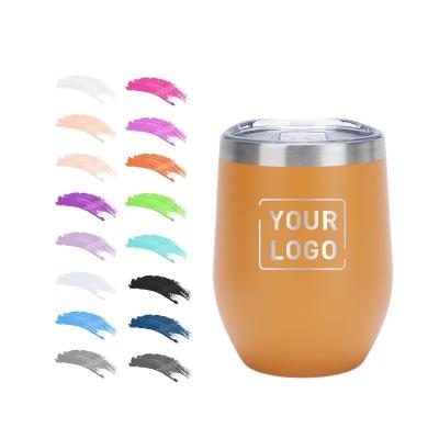 China 12oz Double Wall Stainless Steel Travel Coffee Mug Insulated Vacuum Egg Shape Wine Tumbler 240ml 350ml for sale