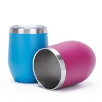 China 12oz Double Wall Stainless Steel Travel Coffee Mug Insulated Vacuum Egg Shape Wine Tumbler 240ml 350ml for sale