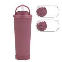 China 710ml Stainless Steel Double Layer Insulated Water Bottle with Straw and Handle for sale
