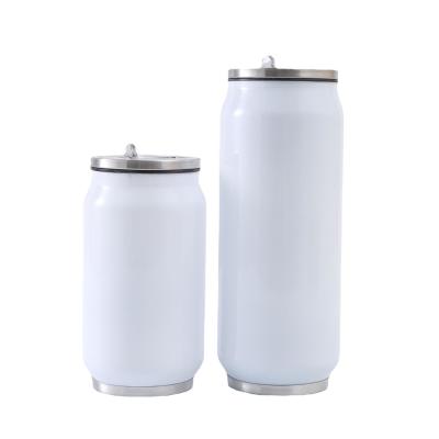 China Double Wall Stainless Steel Soda Can Tumbler 12oz 17oz with Straw Lid Beverage Holder for sale