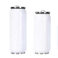 China Stainless Steel Sublimation Vacuum Cola Can Tumbler 12 Oz 350ml 500ml with Straw and Lid for sale