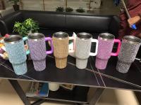 China Customizable Reusable Cold Color 300ml/400ml Double Wall Cup with Diamond Studded Lid for sale