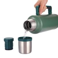 China 304 Stainless Steel Double Wall Insulated Hot Water Kettle 1400ml 1900ml for Camping Travel for sale