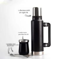 China 304 Stainless Steel Double Wall Insulated Hot Water Kettle 1400ml 1900ml for Camping Travel for sale