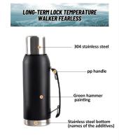 China 304 Stainless Steel Double Wall Insulated Hot Water Kettle 1400ml 1900ml for Camping Travel for sale