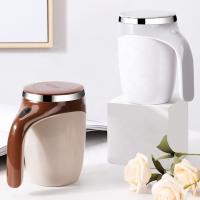 China Portable 380ml Magnetic Rotary Electric Stainless Steel Coffee Mug with 6-12 Hour Thermal Insulation for sale