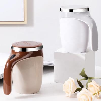 China Portable 380ml Magnetic Rotary Electric Stainless Steel Coffee Mug with 6-12 Hour Thermal Insulation for sale