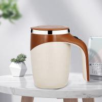 China 380ml Stainless Steel Electric Heating Mug Portable Lazy Magnetic Rotary Cup for Outdoor Travel for sale