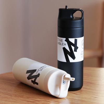 China Anti-Corrosion Coated 550ml Vacuum Insulated Stainless Steel Water Bottle with Double Handle Cover for sale
