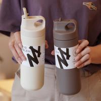 China Anti-Corrosion Coated 550ml Vacuum Insulated Stainless Steel Water Bottle with Double Handle Cover for sale