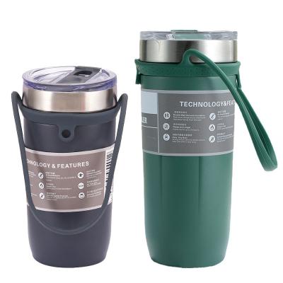 China Custom 550ml 18oz Stainless Steel Travel Mug Tumbler with Silicone Sleeve for sale