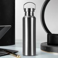 China Custom Logo 304 Stainless Steel Vacuum Water Bottle 500ml 750ml Outdoor Sport Gym for sale