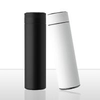 China Recycled Insulated Portable Water Bottle 450ml with Tea Infuser and Drink Reminder for sale