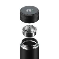 China Recycled Insulated Portable Water Bottle 450ml with Tea Infuser and Drink Reminder for sale