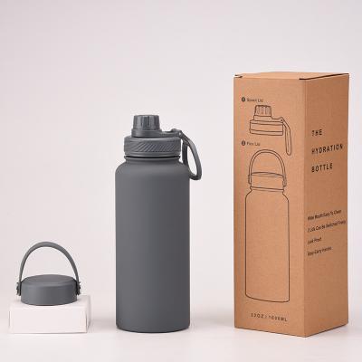 China 1L Stainless Steel Vacuum Flask 304 Inside 201 Outside Large Mouth Sports Water Bottle for sale